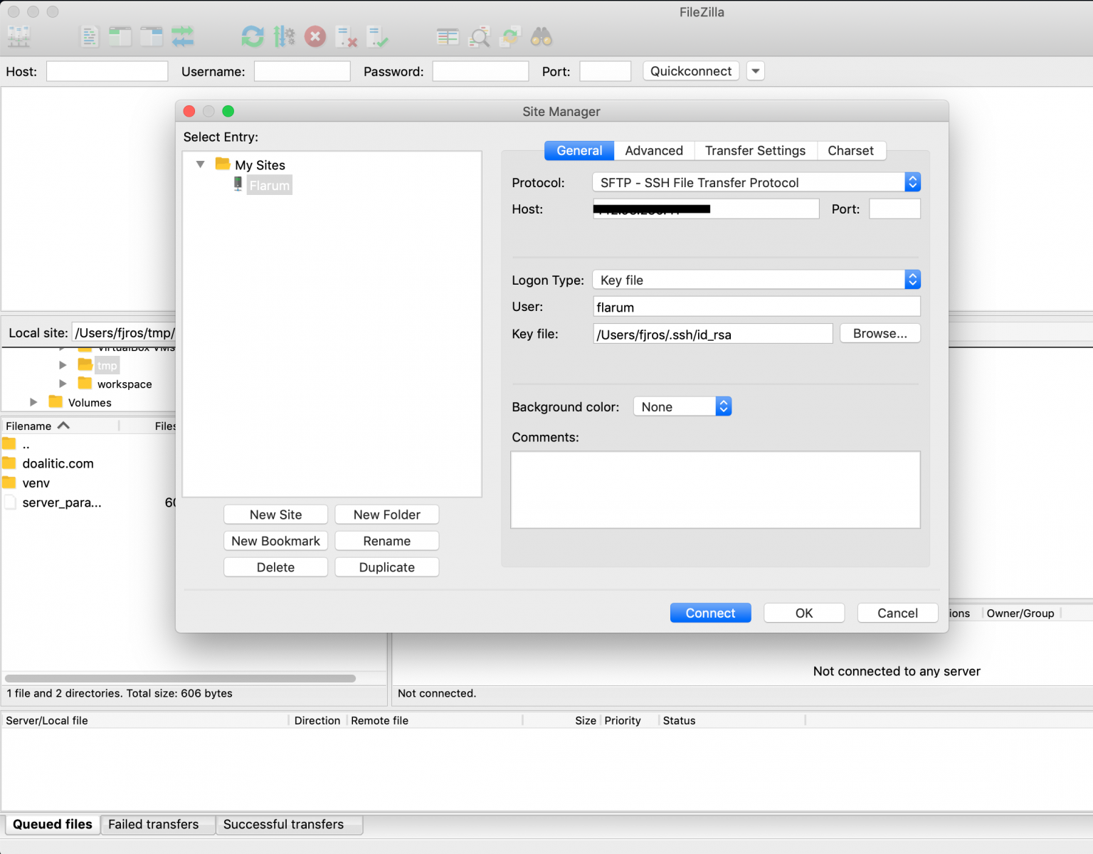 Set Up Sftp In Filezilla Using Public Key Authentication Moss